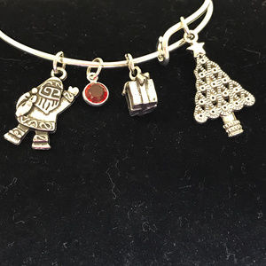 Handmade | Jewelry | Christmas Santa Adjustable Silver Bangle Bracelet ...